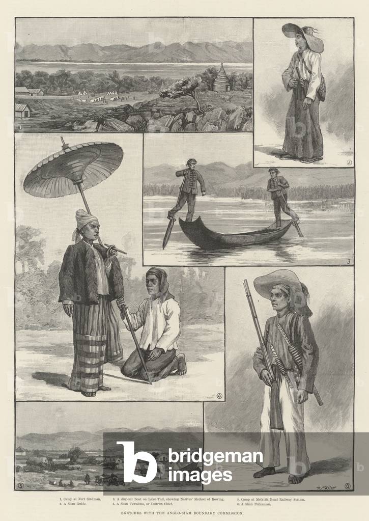 Image of Sketches with the Anglo-Siam Boundary Commission (engraving ...