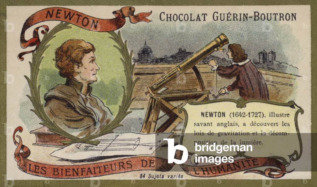 Image of Isaac Newton, English physicist and mathematician (chromolitho ...