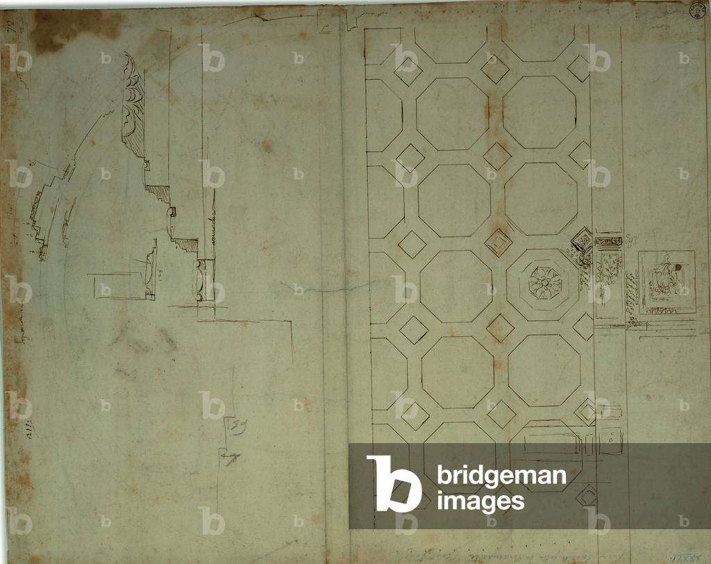 Image of Studies for the caisson/lacunar ceiling of the passageways ...