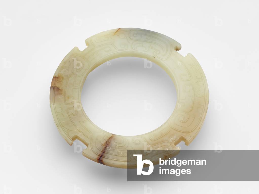 Image of Ritual disk (bi), c.10th century BC (jade, nephrite) by ...