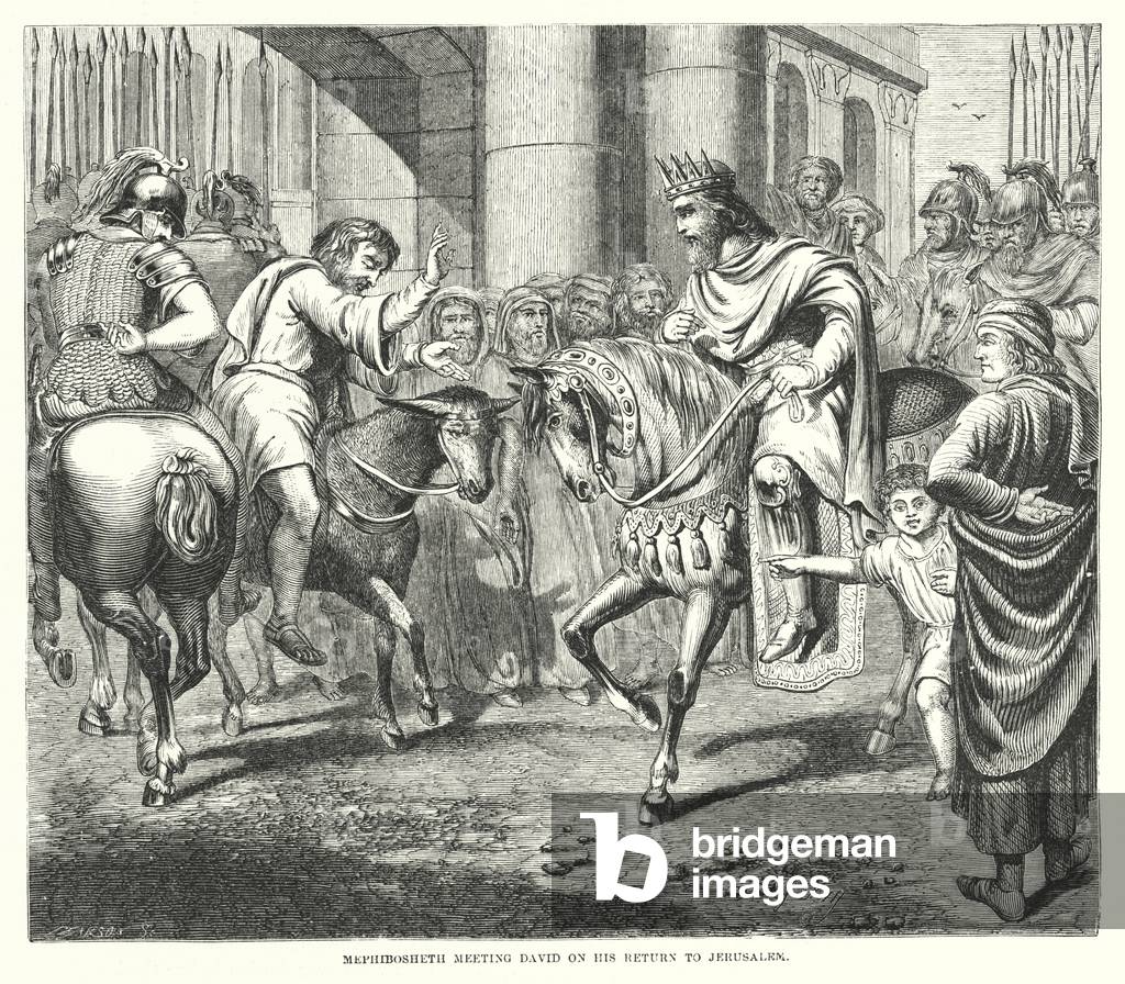 Image of Mephibosheth meeting David on his Return to Jerusalem ...