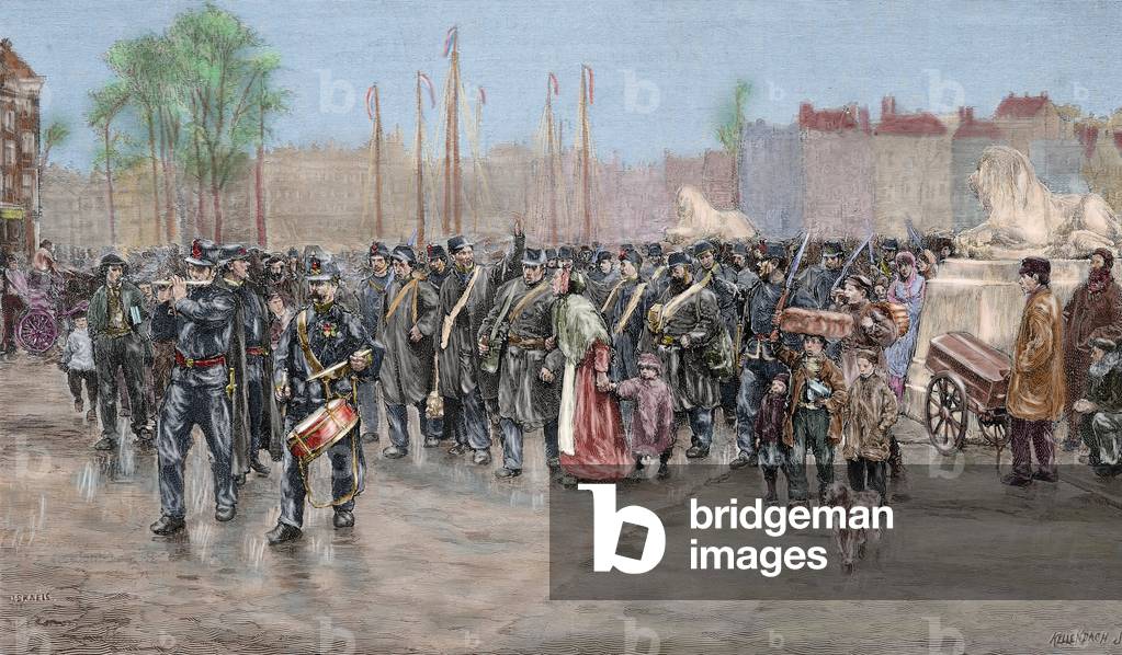 Image of Troops destined for the Dutch colonies in India. 19th century.