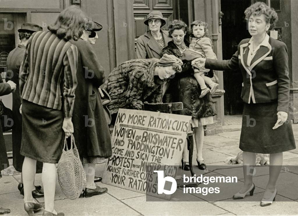 Image of 'No More Ration Cuts', Hilda Davis collecting British ...