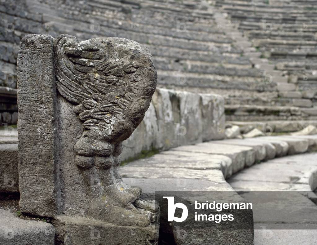 Image of Italy, Pompeii, Small Theatre or Odeon, 80 BC, Balustrade with
