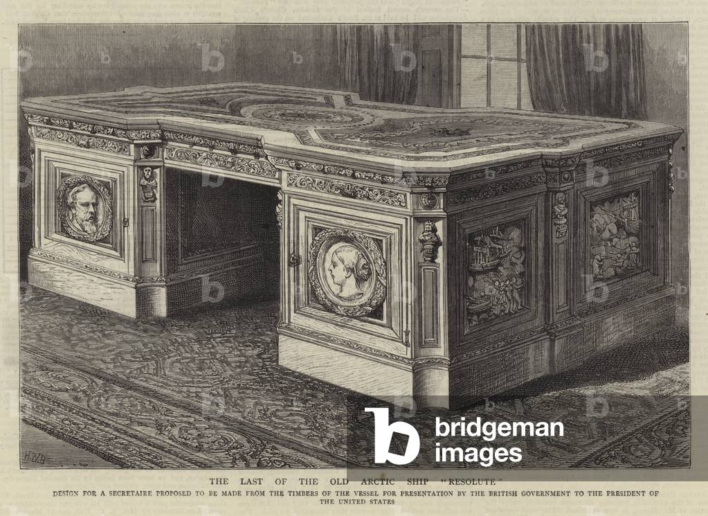 Image of The Last of the Old Arctic Ship 'Resolute' (engraving) by ...