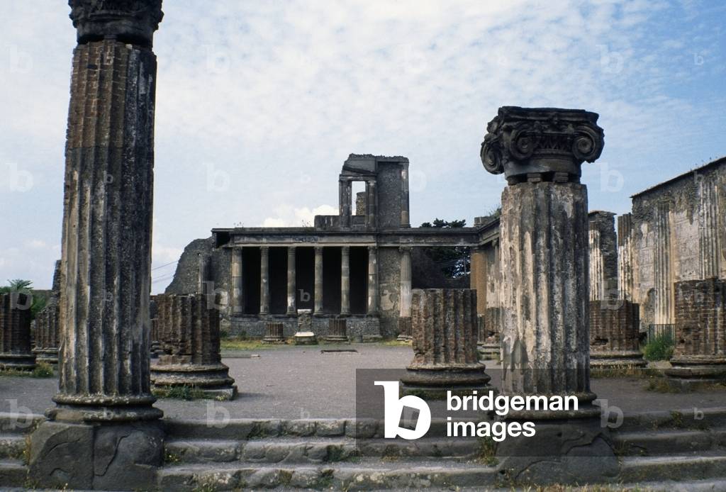 Image of Forum, interior of the basilica with the facade of the