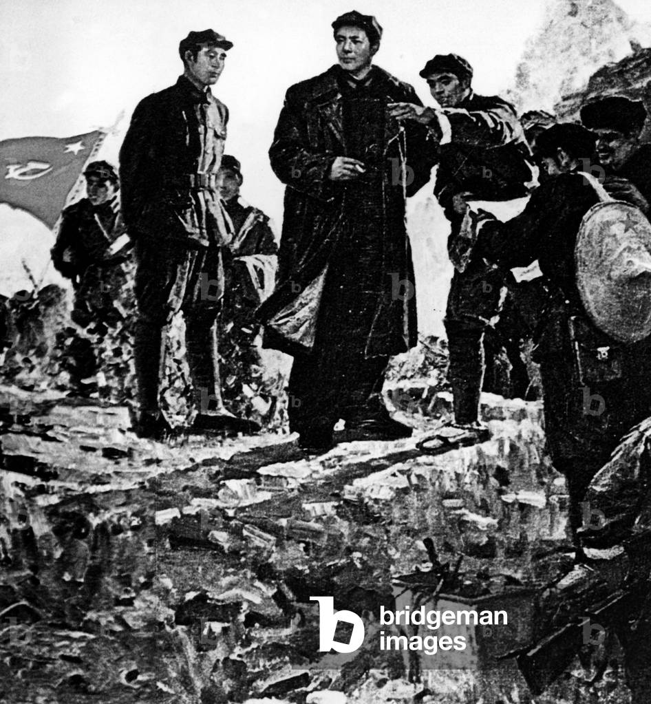 Image of Mao Zedong during the Long March, 1935 (b/w photo)