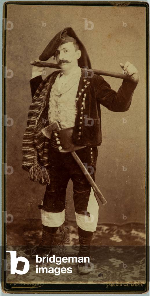 Image of Portrait of a young man in traditional clothes of Calabria, by ...