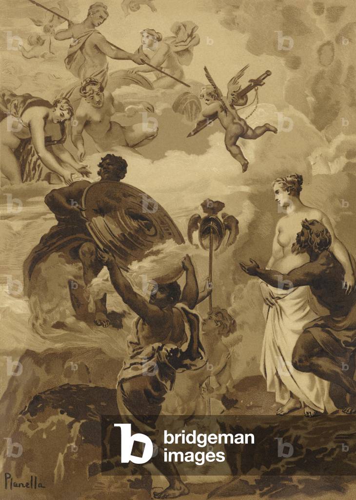 Image of Vulcan giving Venus the arms he had forged for Aeneas by ...