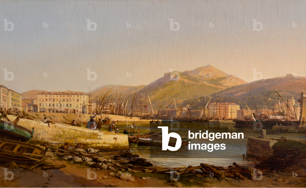 Image of The Port of Nice, About 1860 (Oil on canvas) by Trachel ...