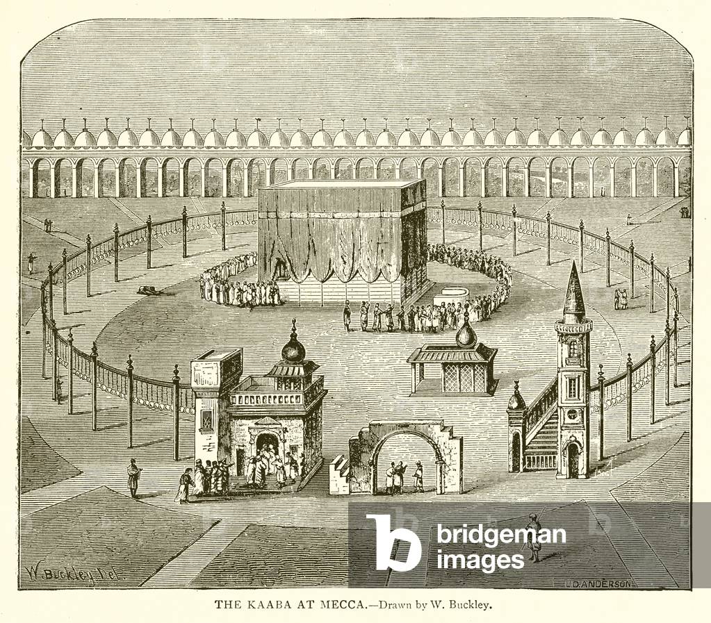 Image of The Kaaba at Mecca (engraving) by English School, (19th century)