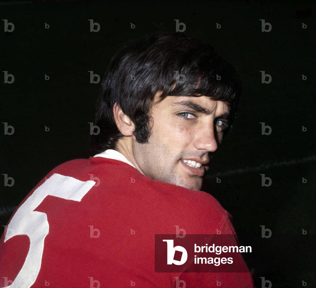 Image of Manchester United footballer George Best poses at Old Trafford c.