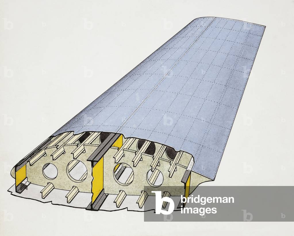 Image of Structure of an airplane wing, drawing