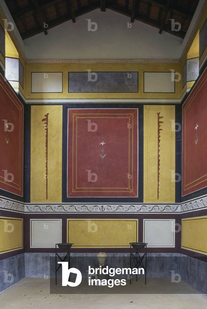 Interior of Temple of Mercury, reconstructed Roman temple complex on ...