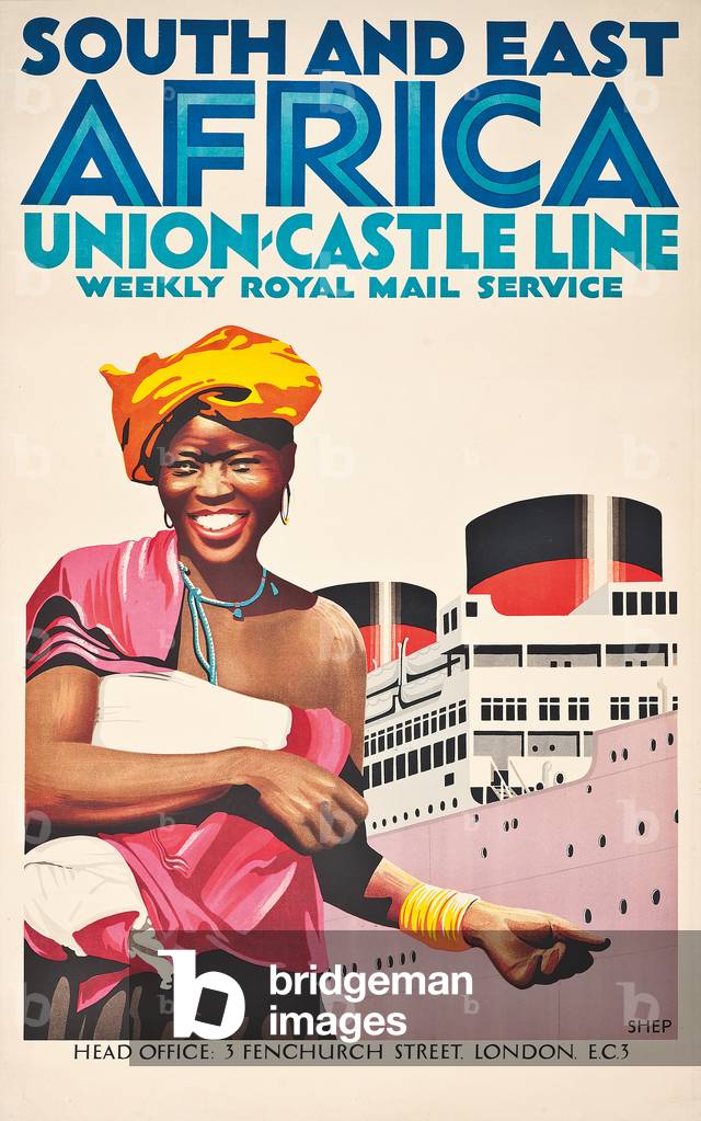 Image of Advertising poster for the Union Castle Line to South and by ...