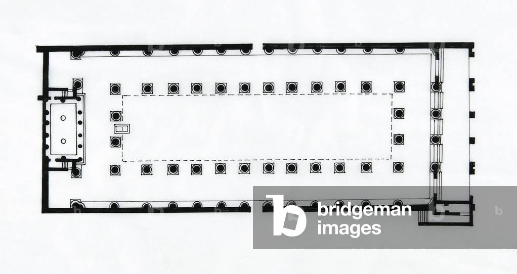 Image of Reconstruction of plan of Basilica of Pompeii, drawing, Roman ...