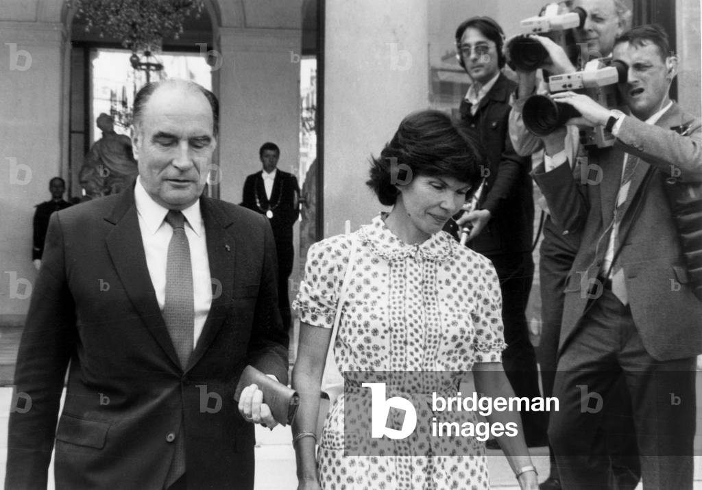 Image of French President Francois Mitterrand and his Wife Danielle ...