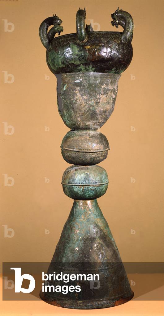 Image of Cauldron with animal heads from Cerveteri (bronze) by Etruscan