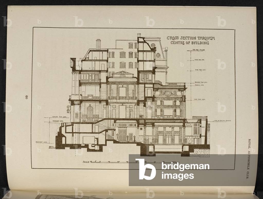 Image of Royal Automobile Club. Plan: Cross section through centre of ...