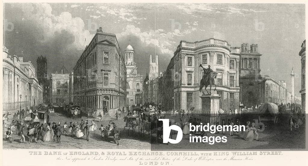 Image of The Bank of England, and Royal Exchange, Cornhill, with King ...