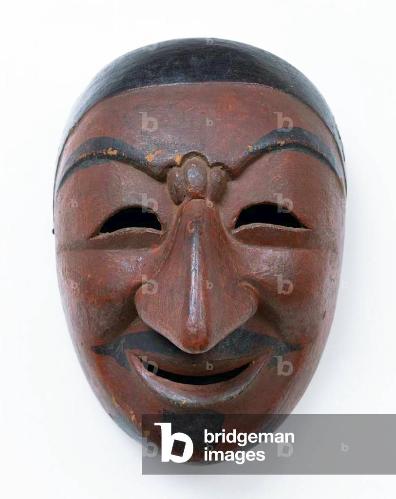 Image of Japan: Bugaku mask of the Chikyu type, painted wood, c.