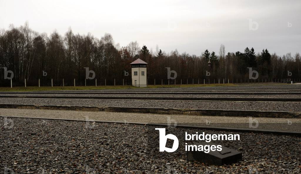 Image of Dachau Concentration Camp. Site where the barracks were. Germany.