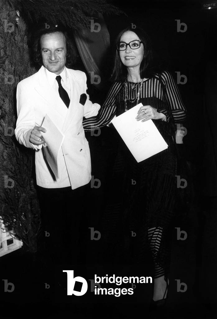 Image of Nana Mouskouri and her Husband Andre Chapelle Arriving at Dinner
