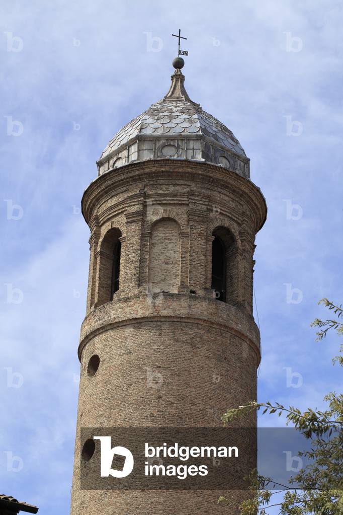 Bell tower of the Basilica 'San Vitale', built in the middle of the 6th century. This is one of ...