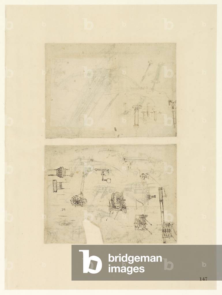 Image of Codex Atlanticus, sheet 147 recto, 1478-1518 (pen & ink) by ...