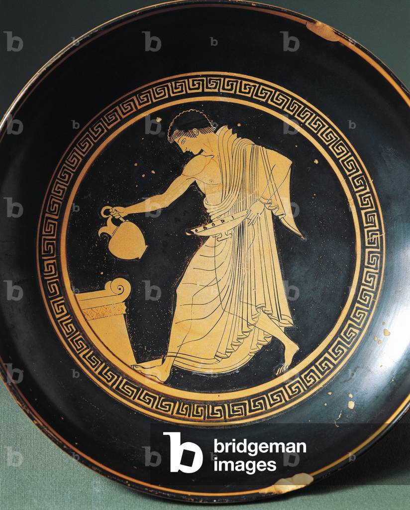 Image of Greek civilization, Red-figure pottery, Interior of kylix ...