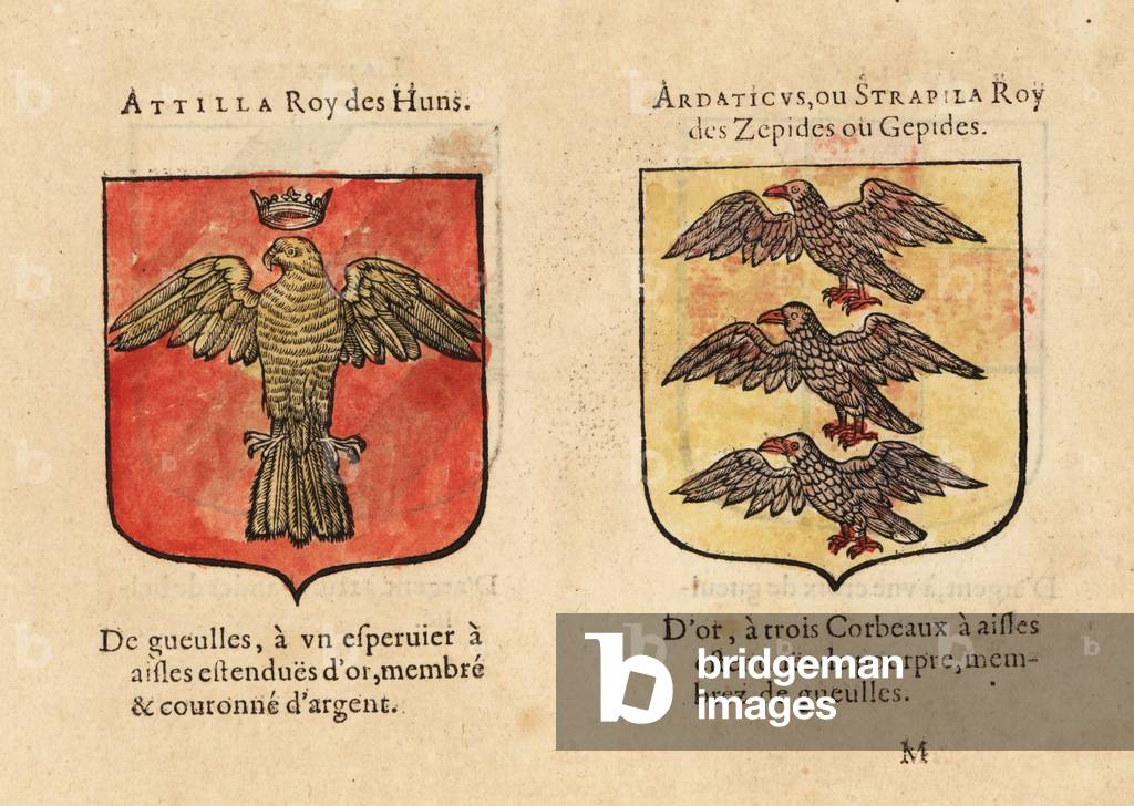 Image of Imaginary coats of arms of Attila the Hun and Ardaric,