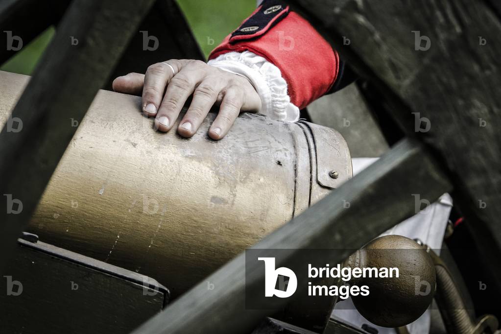 Image of Historical reenactment: Cascabel of French muzzle-loading ...