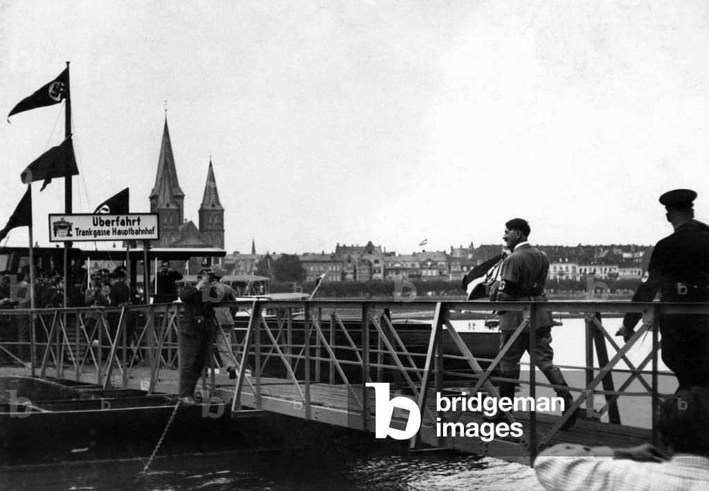 Image of Adolf Hitler in Cologne (b/w photo)