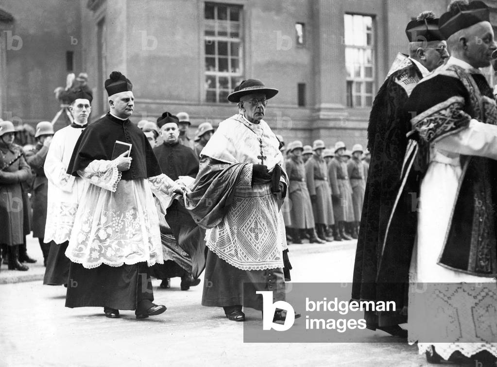 Image of Cardinal Adolf Bertram in Breslau, 1935 (b/w photo)