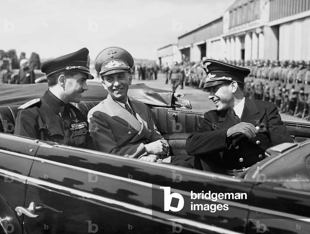 Image of Joseph Goebbels and Alessandro Pavolini, 1941 (b/w photo)