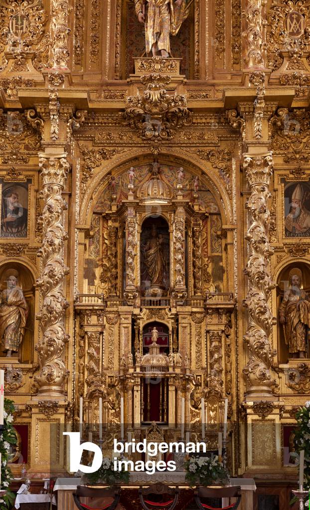 Image of Cathedral. Interior. The high altar (Retablo Mayor). Baroque ...