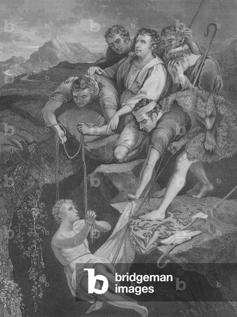 Image of Joseph cast into the Pit, Genesis 37, Verse 3-25 (engraving ...