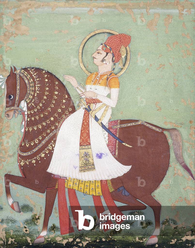 Image of Prince Zalim Singh, 1769 (gouache with gold paint on card) by ...