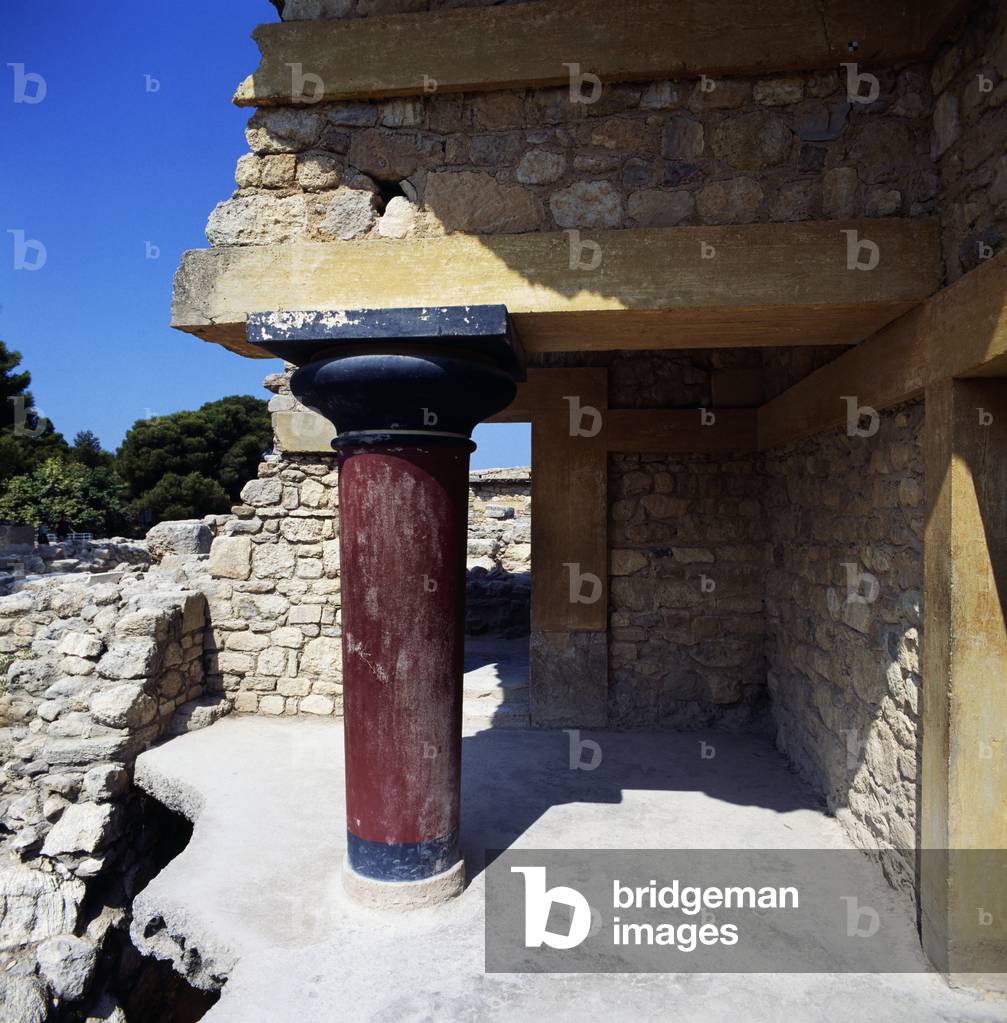 Image of South Propylaeum, rear view, palace of Knossos, Crete, Greece ...