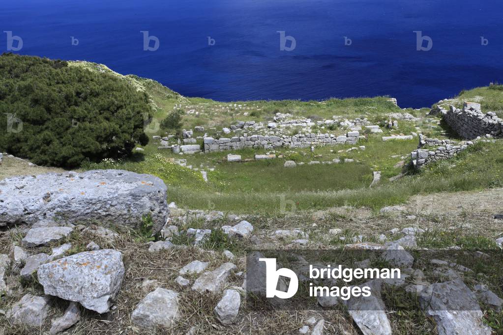 Image of The greek theater in Ancient Thera, 2nd century BC.