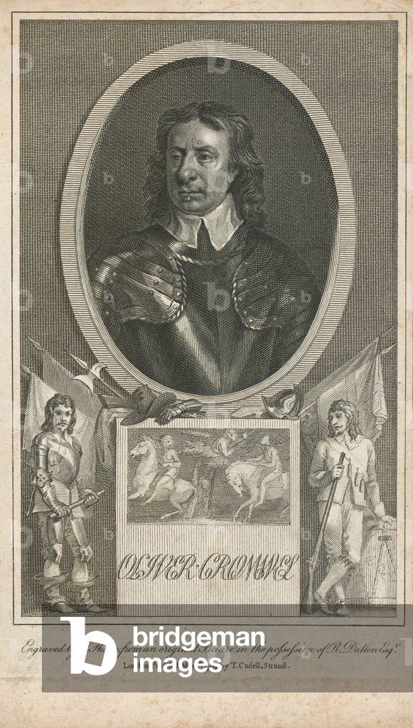 Image of Oliver Cromwell, c.1645 (line engraving) by English School ...