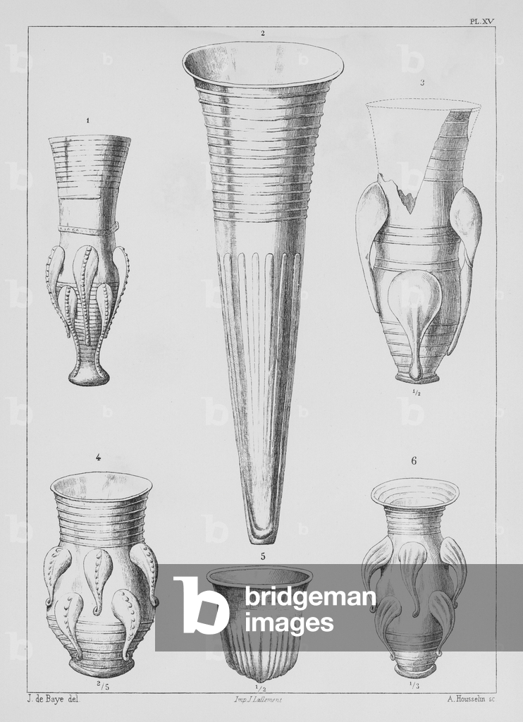 Image of Industrial Arts of the Anglo-Saxons: Glass vases (engraving ...
