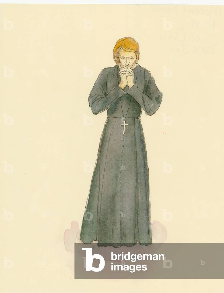Image of A reconstruction illustration of a medieval priest