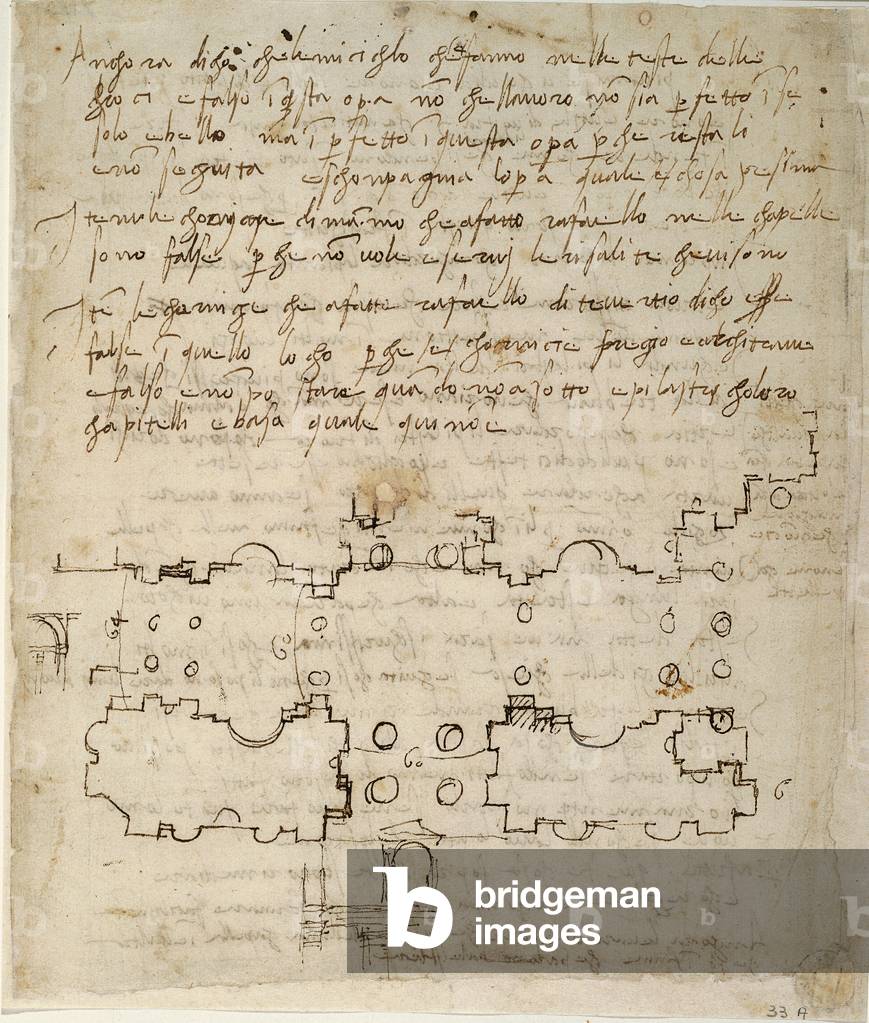 Image of Sketch for a memorial on the building of the St by Sangallo ...