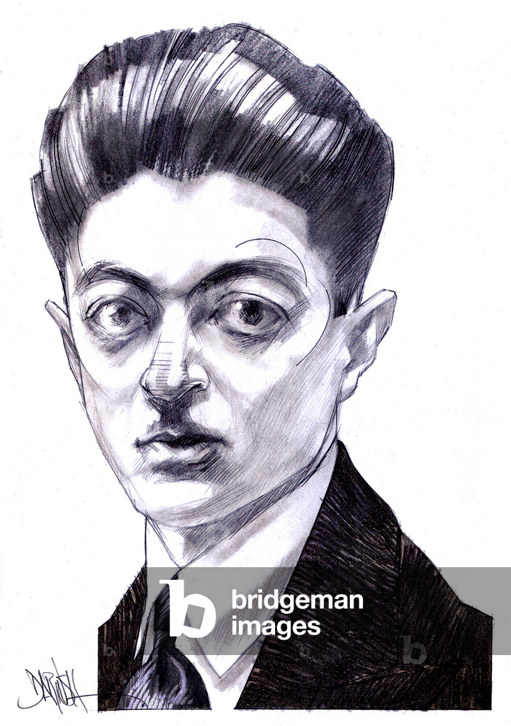 Image of Sadegh Hedayat, 2021 (digital coloured pencil drawing) by ...