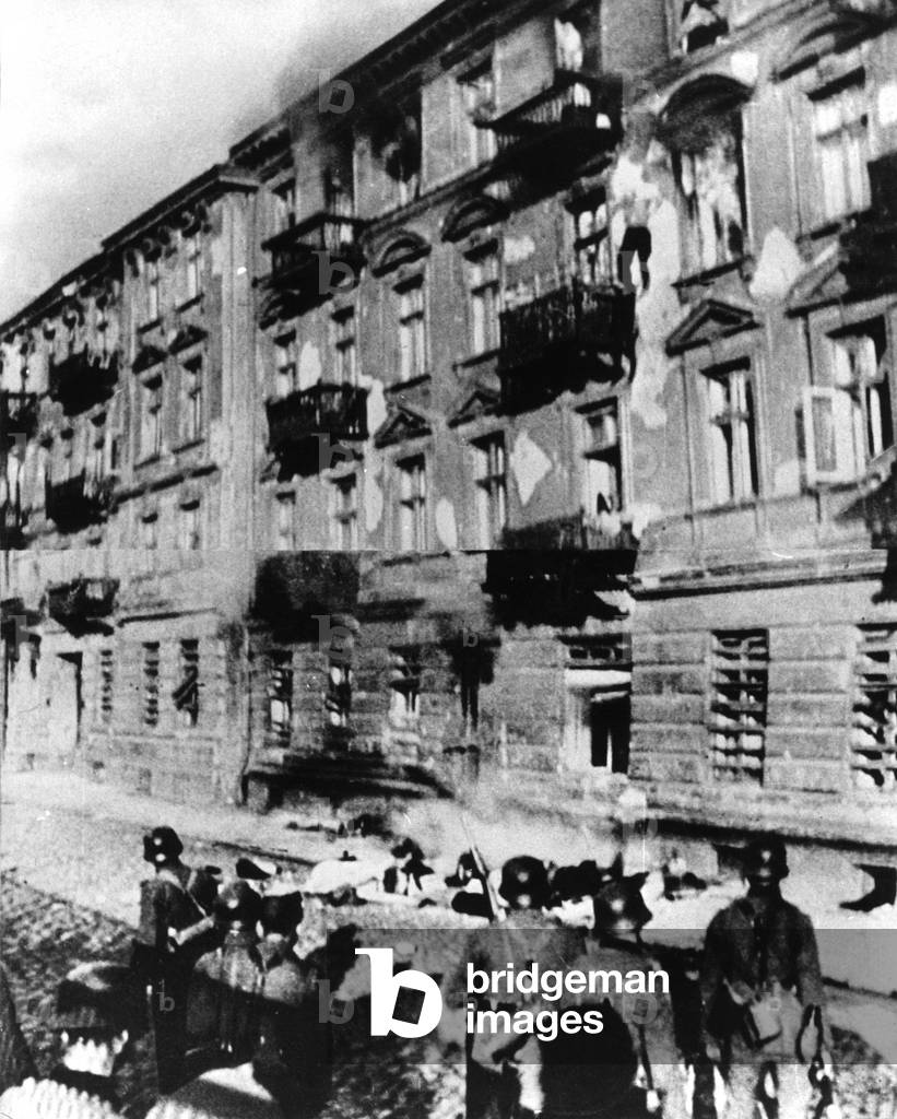 Image of A resistance fighter jumps out of the window during the