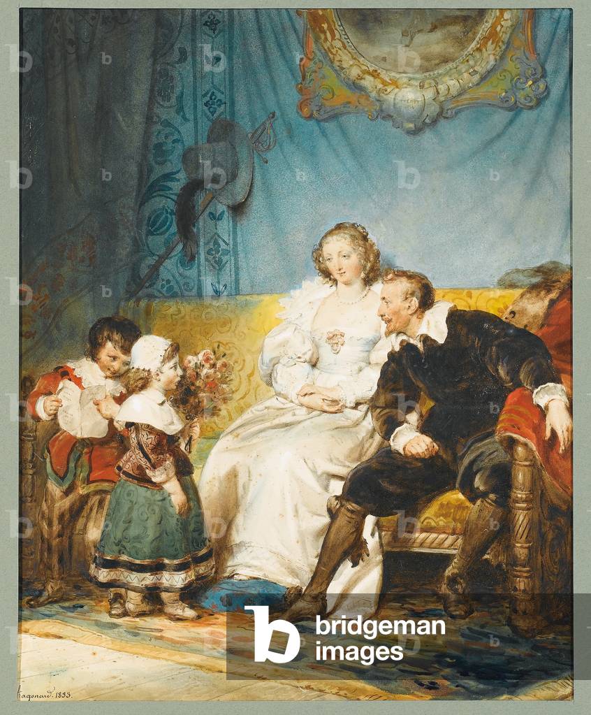 Image of Rubens et Hélène Fourment assis avec Frans tenant une lettre ...