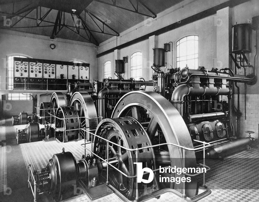 Image of Diesel Three-Cylinder Engine Produced By Franco Tosi, 1920 ...