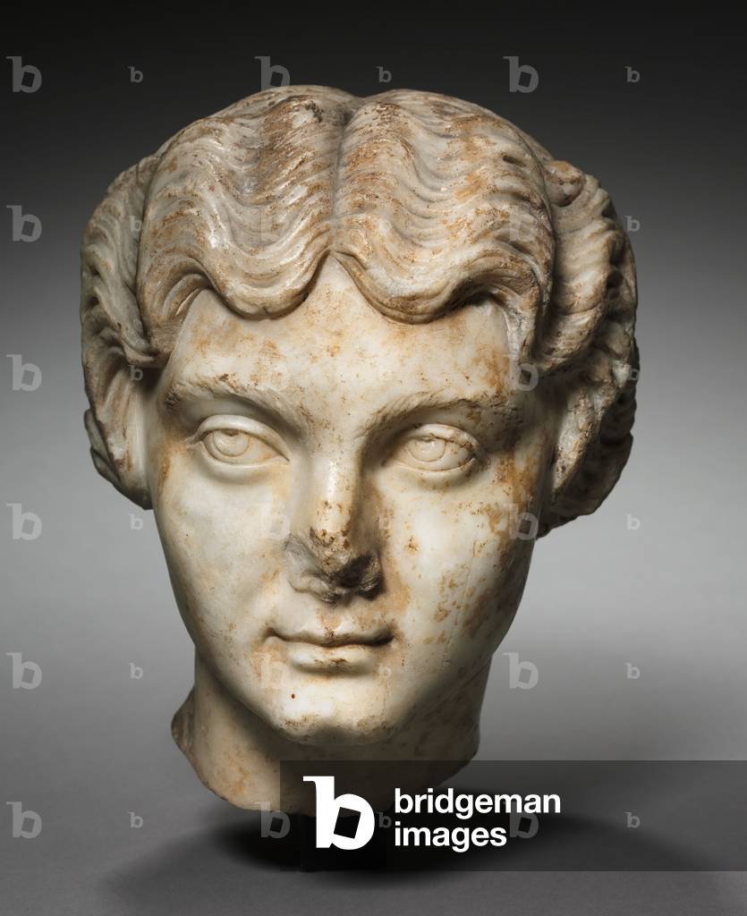 Image of Portrait Head of the Empress Lucilla, c.165 (marble) by Roman ...