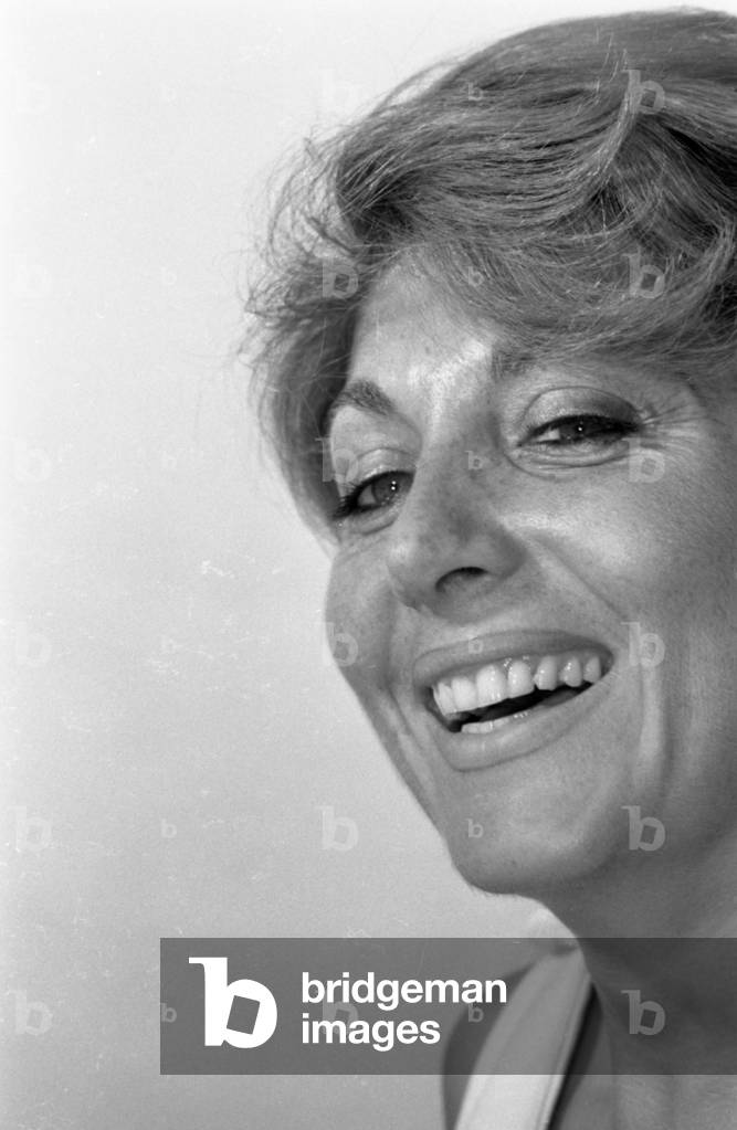 Image of Regine Blaes smiling, 1967 (b/w photo)